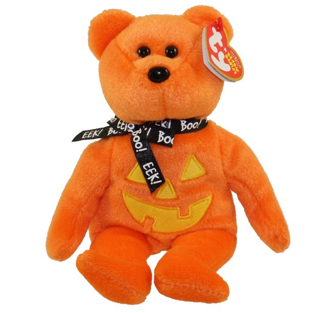 TY Beanie Baby - PUNKIN FACE the Bear w/Yellow Pumpkin Face (Hallmark ...
