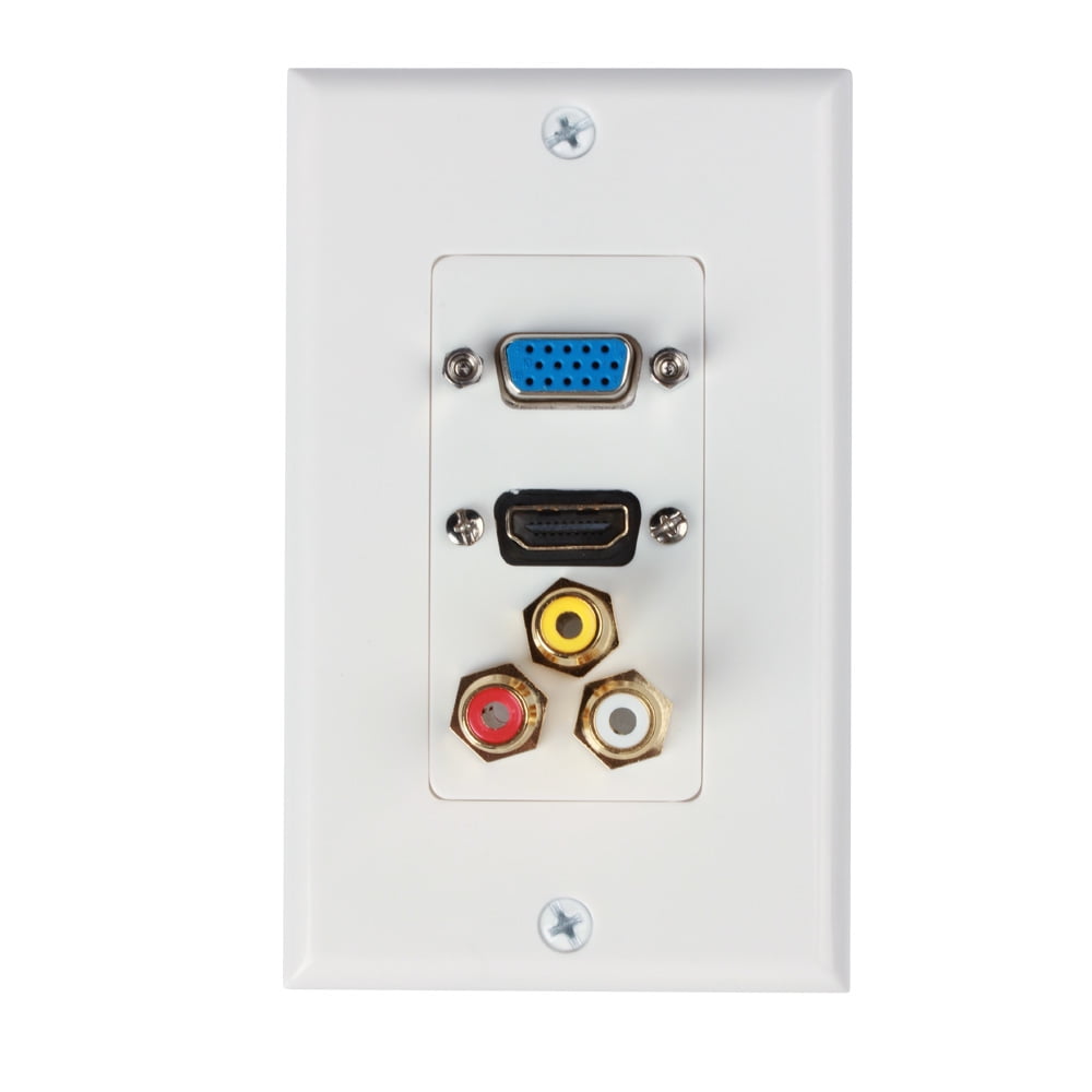 HDMI + VGA + 3RCA Wall Plate - 4k UHD ARC/eARC Ethernet Pass-Thru ...
