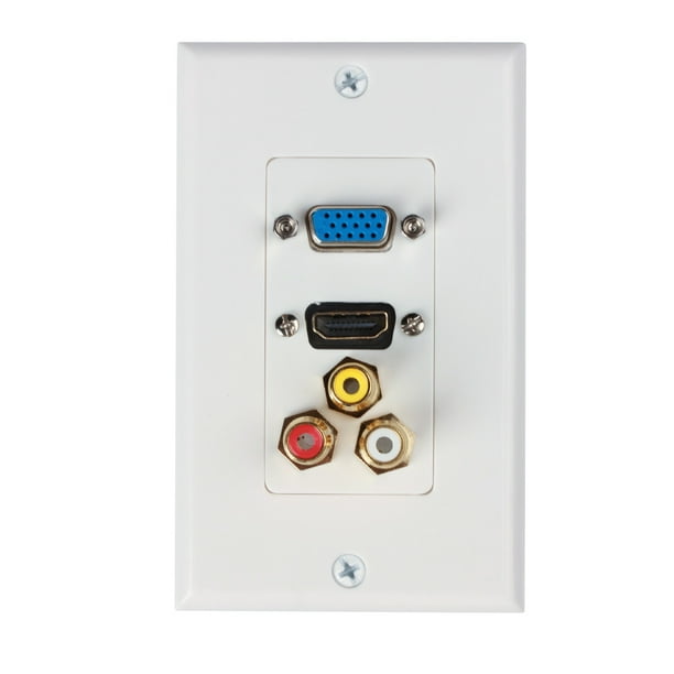 HDMI + VGA + 3RCA Wall Plate - 4k UHD ARC/eARC Ethernet Pass-Thru ...