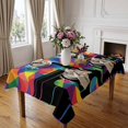 Abstract Geometric Colorful Pattern Table Cloth 52x70in, Waterproof ...