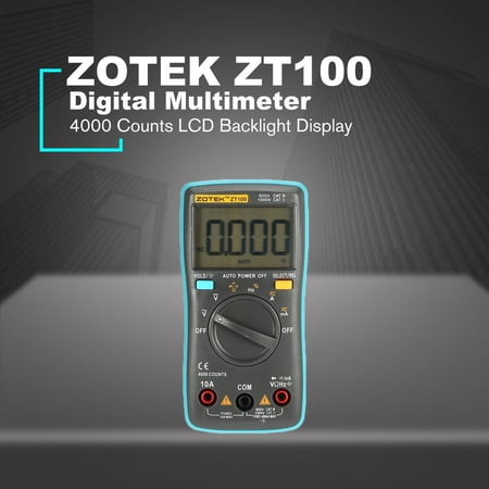 ZOTEK ZT100 Mini Digital Multimeter 4000 counts AC/DC Ammeter Voltmeter ...