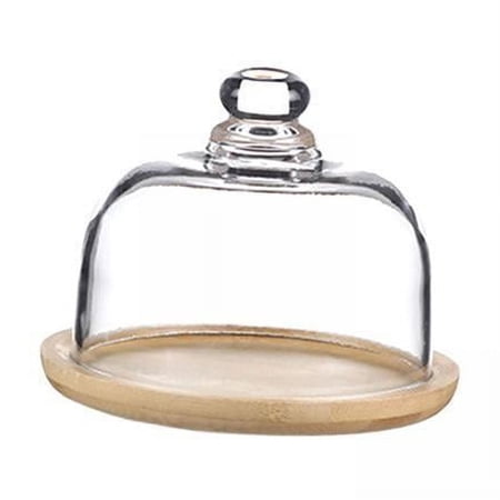 Siruishop 6xCake Stand with Glass Dome Cake Serving Tray for Cakes ...