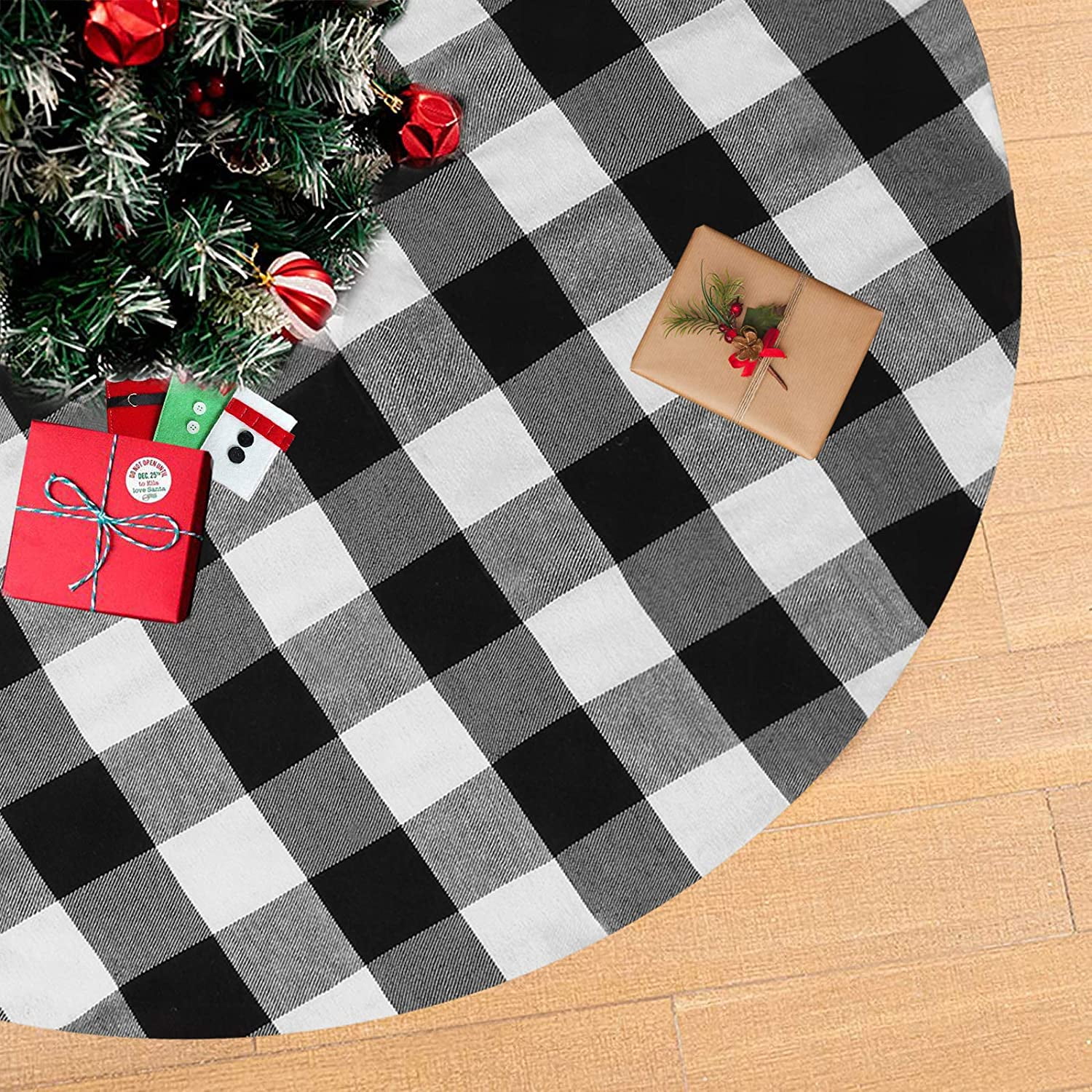 Click here for Geecy Tree Skirt Christmas Black And White Tree Sk... prices