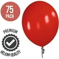 Prextex 75 Premium 12-Inch Party Balloons with Ribbons | Black, Red ...