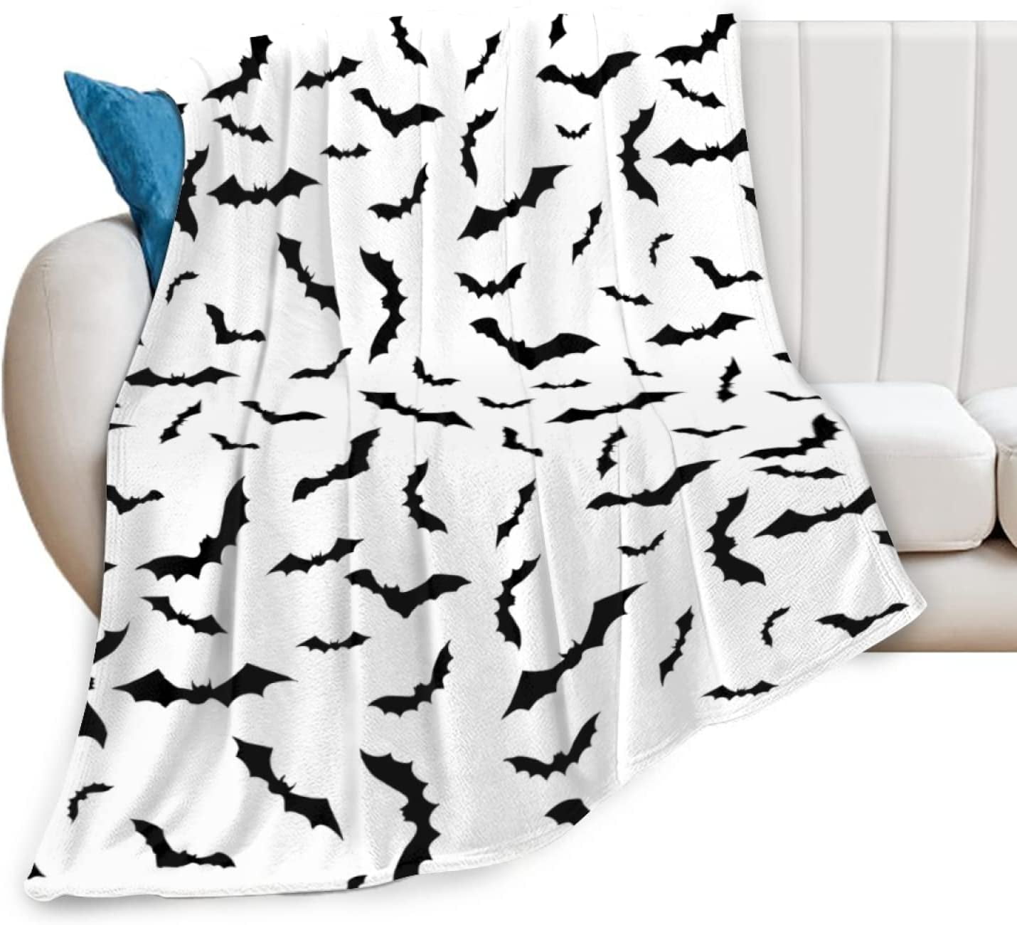 Halloween Black Bat Soft Throw Blanket All Season Microplush Thick Warm ...