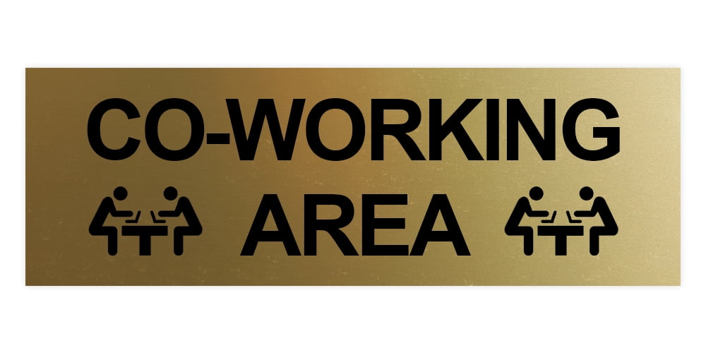 Basic Co-Working Area Sign (Brushed Gold) - Medium - Walmart.com