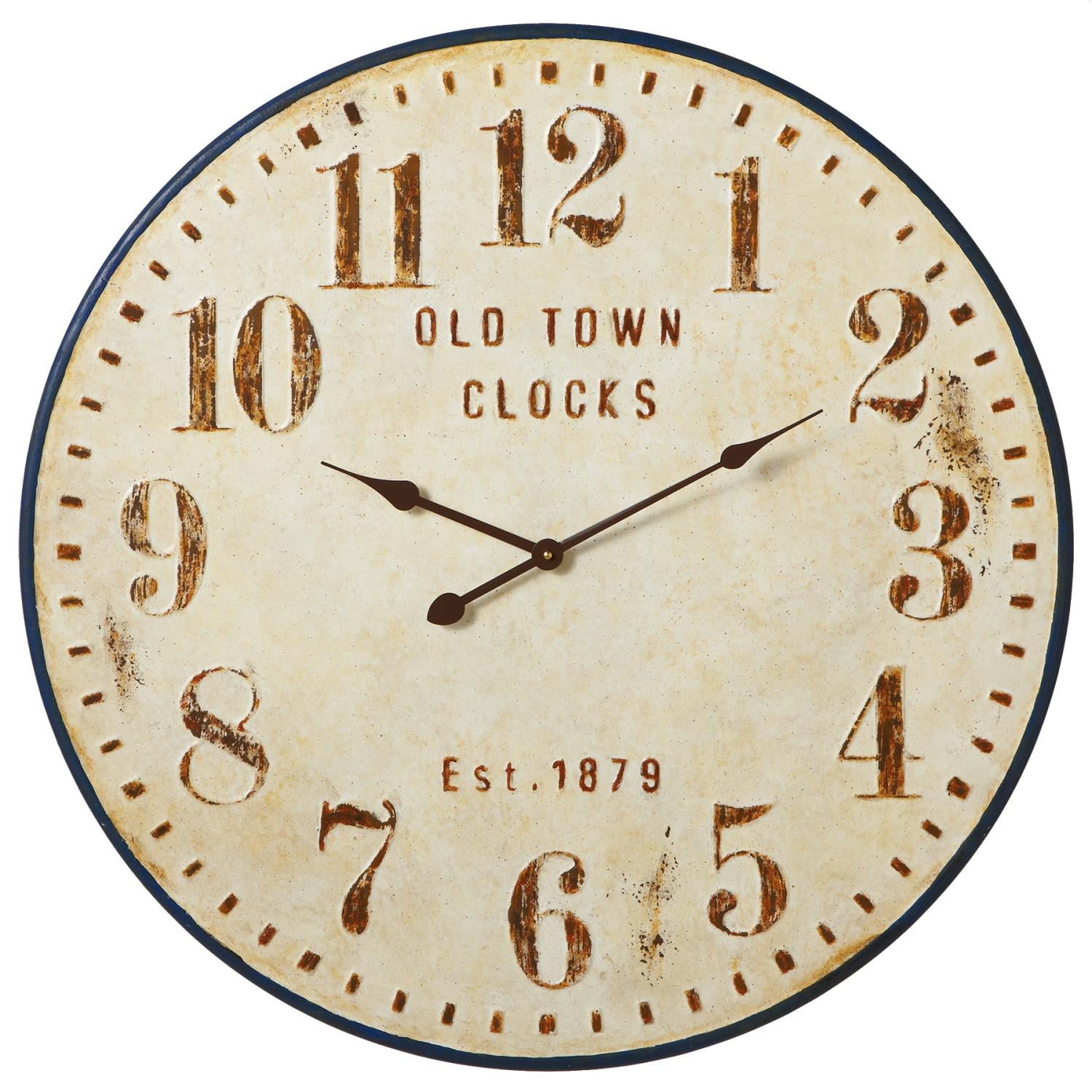 CBK Metal Distressed Old Town Clocks Wall Clock 158199 - Walmart.com