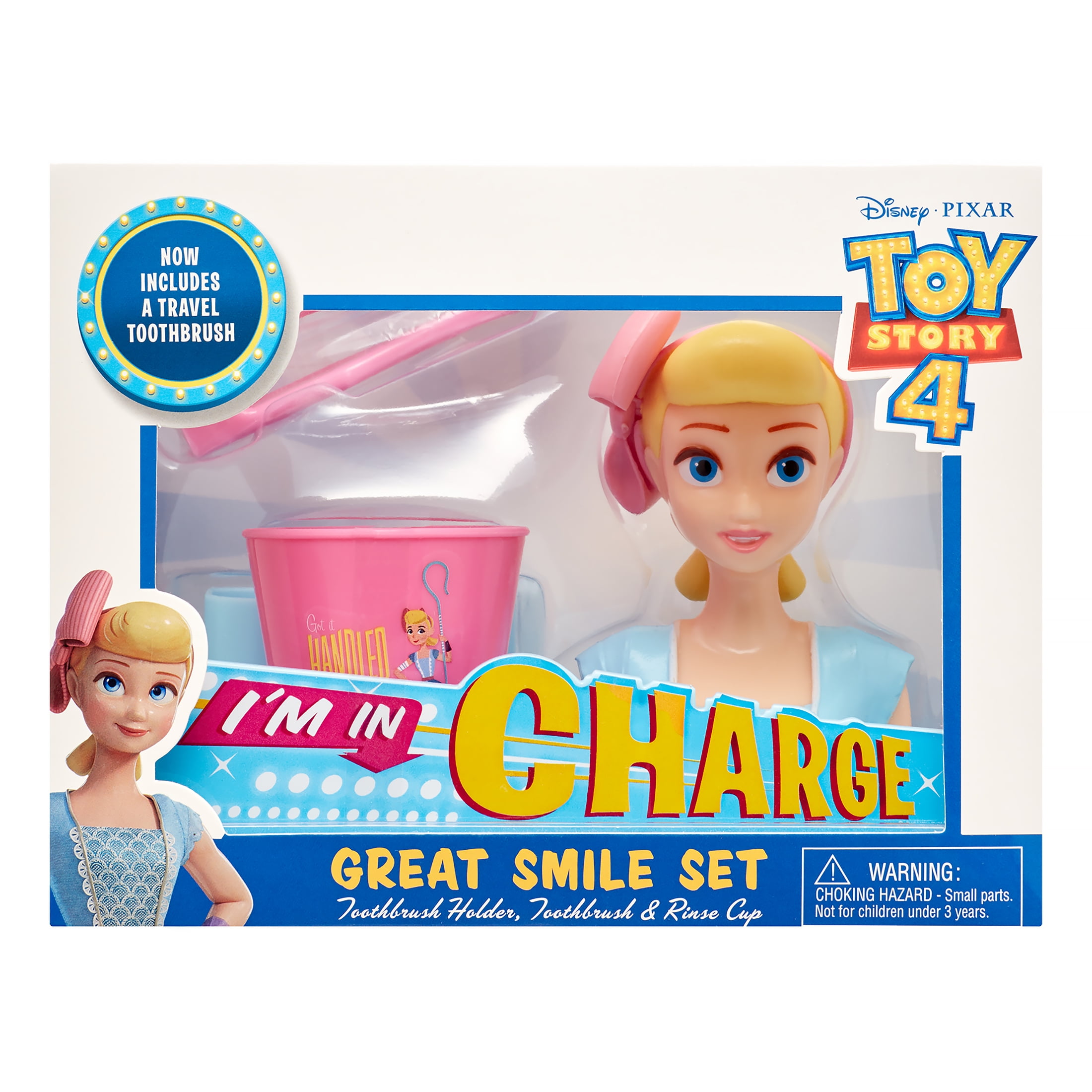 Disney Pixar Toy Story 4 Bo Peep 3-Piece Great Smile Toothbrush and ...