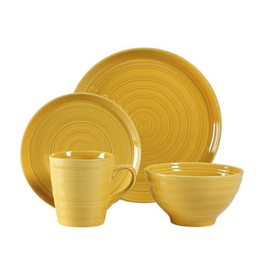 Woven Paths Farmhouse 16-Piece Dinnerware Set, Yellow - Walmart.com