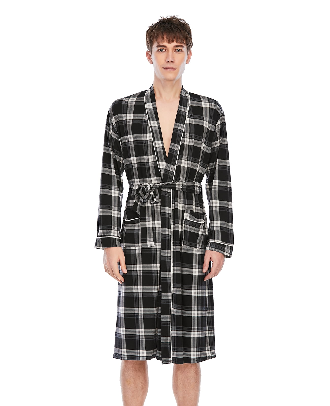 MintLimit Men's Robe Soft Kimono Full Length Knit Bath Robe Mens Long ...