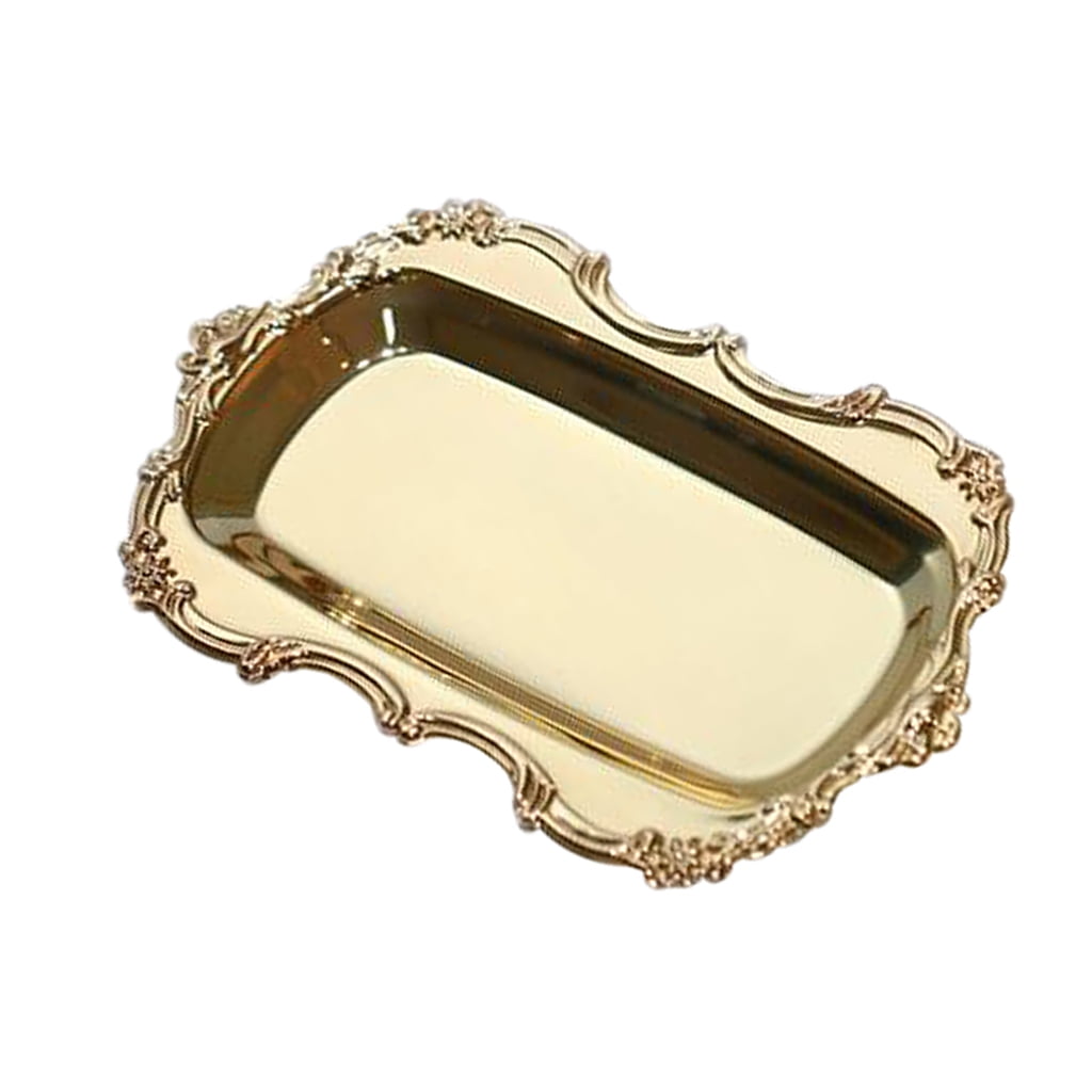 Multifunction Storage Tray Hotel Serving Tray Thick Metal Dish Plate ...