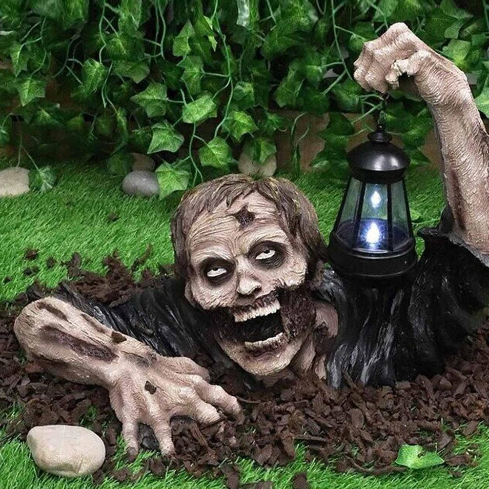Click here for Estink Zombie With Led Lantern Resin Zombie Garden... prices