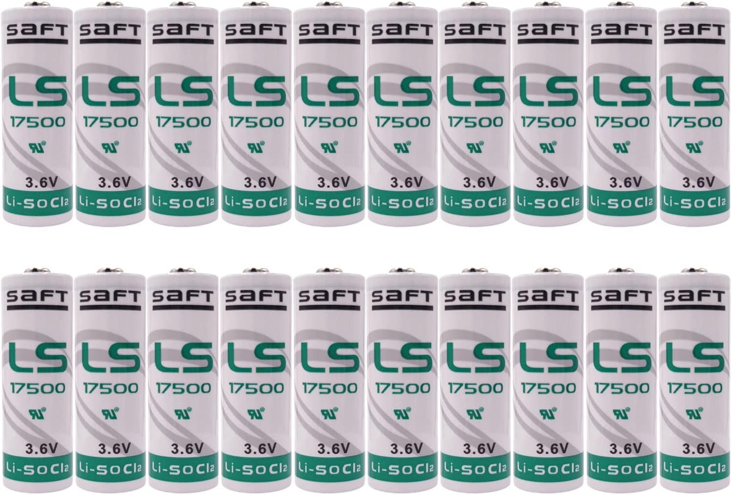 (Pack of 20) LS17500 3.6V Lithium Battery 3600mAh for SAFT LS17500 3.6 ...