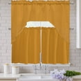 3 Pieces Swag Kitchen Curtains Set, Pure Turmeric Valance Swag & Small ...