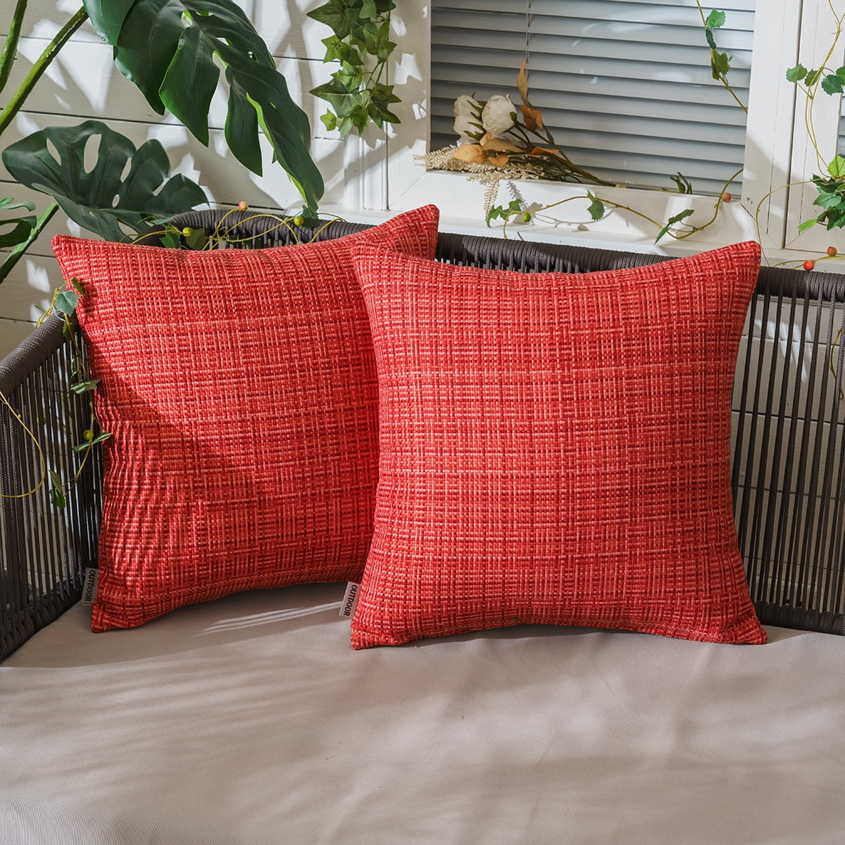 KBOOK Outdoor Throw Pillow Covers Waterproof Weave Pillow Cases for ...