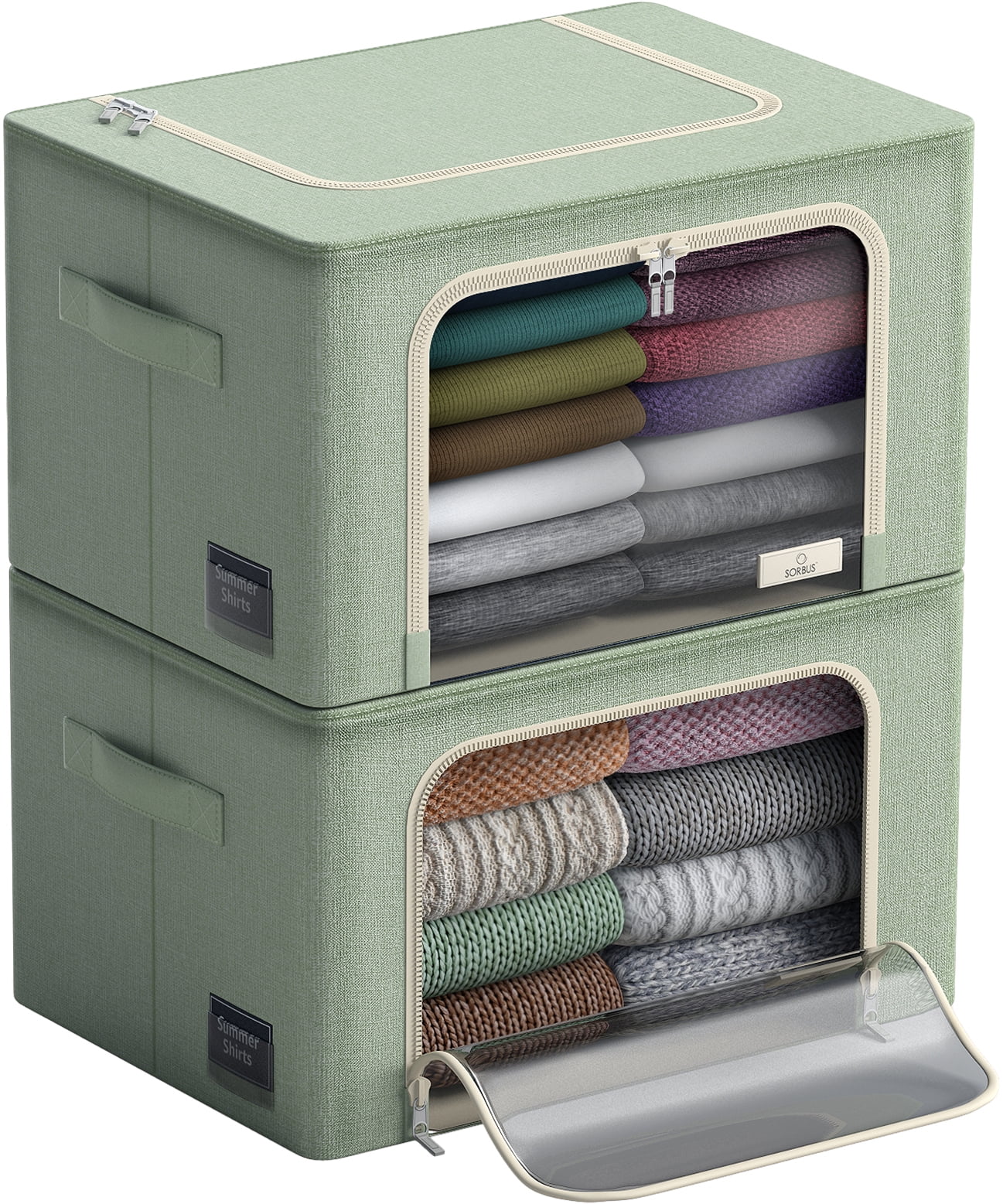 Storage Box with Window Teal - 2 Pack - Walmart.com