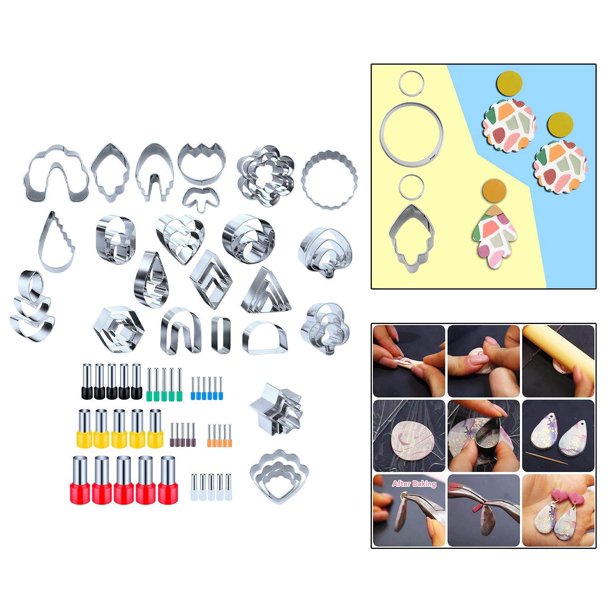 89Pcs Large Polymer Clay Shape Cutter Set Art Stainless Geometry Circle ...