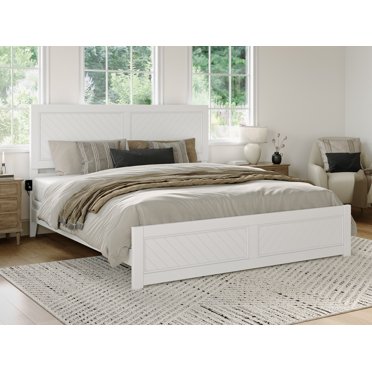 AFI Naples Full Solid Wood Low Profile Platform Bed with Matching ...