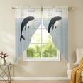 Cartoon Whale Sheer Curtains Swag Valances for Windows Under the Sea ...