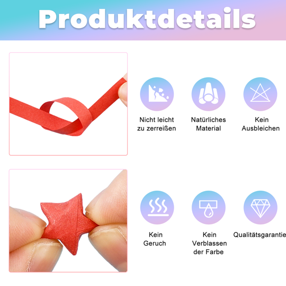 DADHOT 1080PCS Star Paper Strips, 8 Styles Four Leaf Clover Printed ...