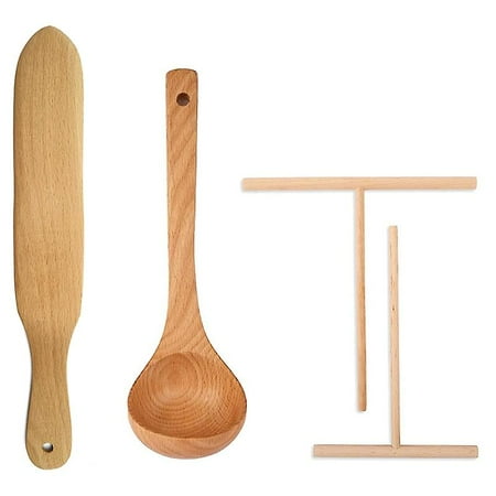Crepe Spreader Spatula And Ladle Kit,for Nonstick Disc Pan Crepe ...