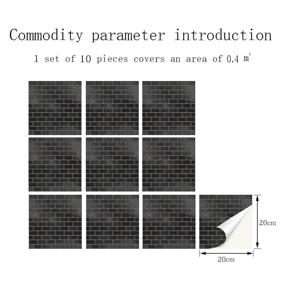 LingStar 10 Pieces 3D Tile Stickers Peel and Stick StickersSelf ...