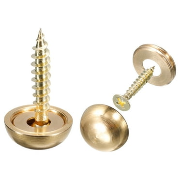 Uxcell 16Pcs Brass Decorative Screws with Caps, 12 mm Mirror Screws ...