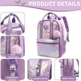 IvyH 3PCS Backpack Love Bag 3PCS Set with Lunch Bag Pencil Case,Purple ...