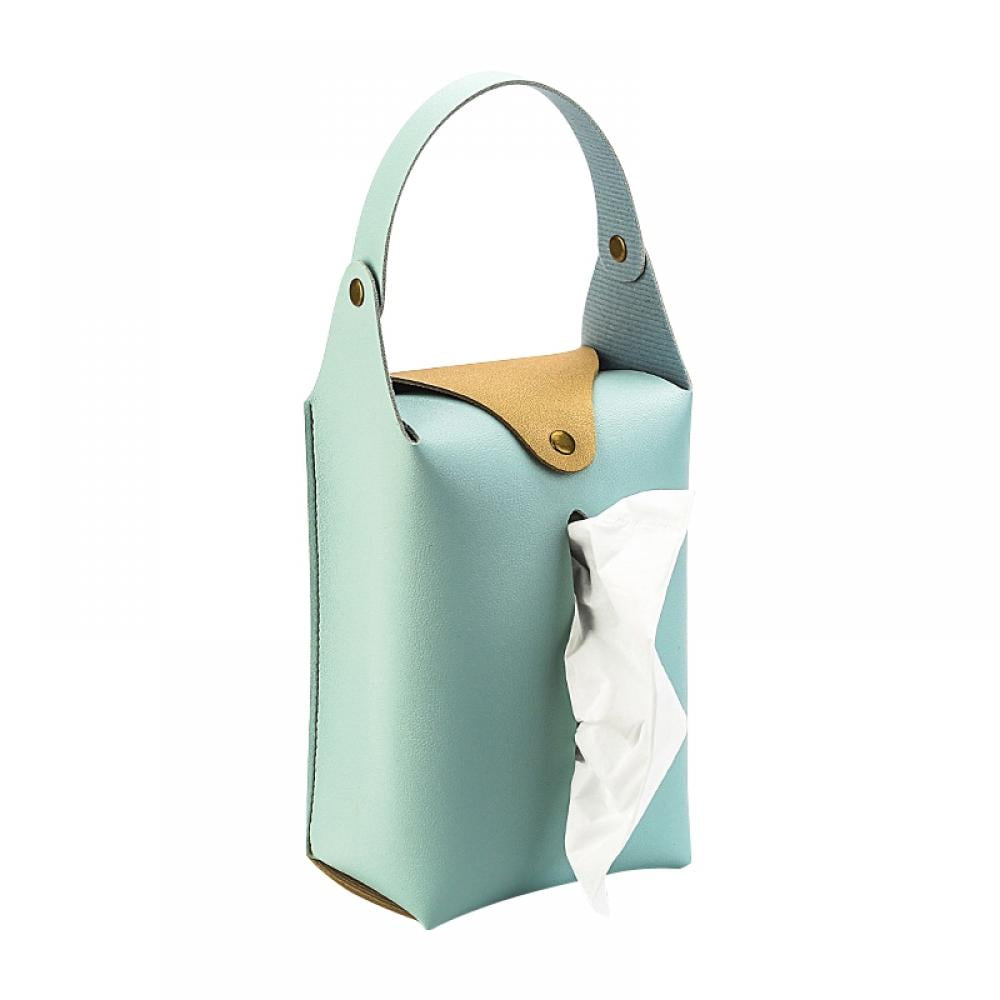 Hanging Tissue Box Cover Modern PU Leather Tissue Case Rectangular ...