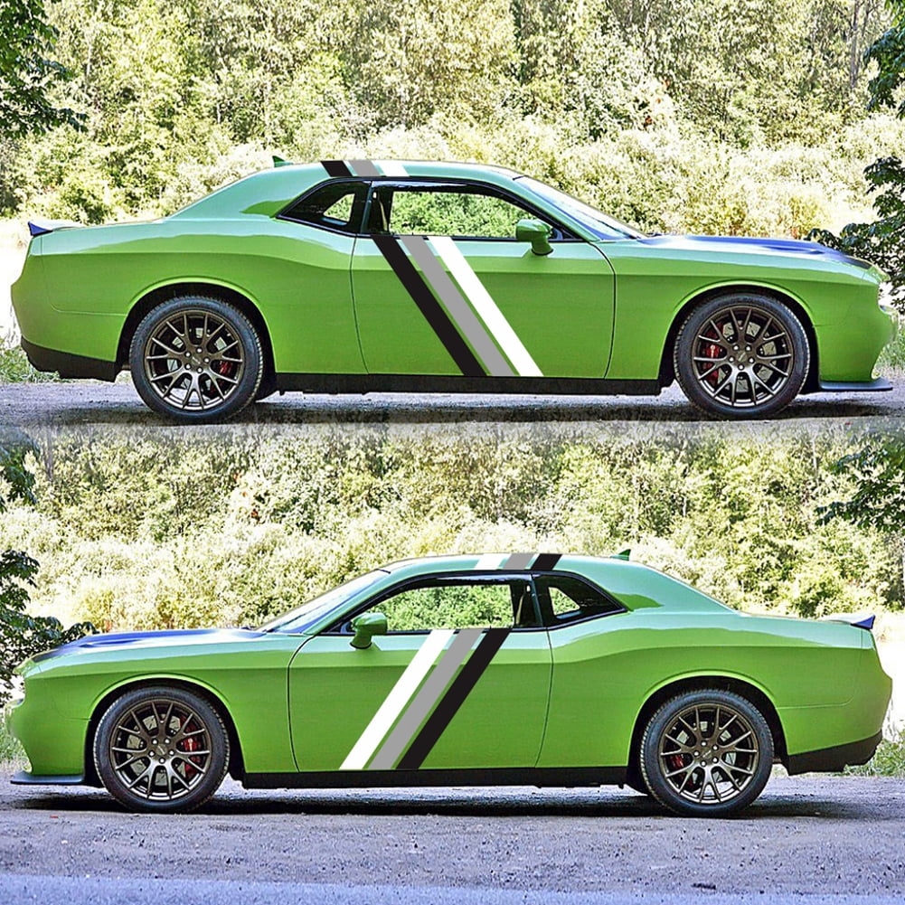 Tri-color Line Vinyl Applique Body Door Side Stripe Sticker Car ...