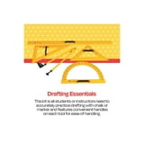 School Smart Drafting Tools Kit, Yellow, Durable Plastic, Set of 5, for ...