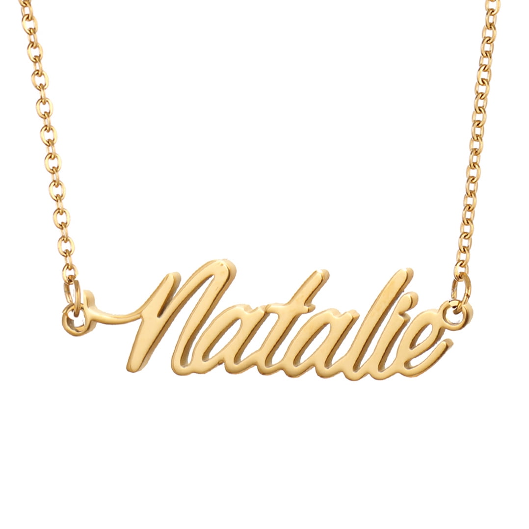 18k Gold Plated Natalie Name Choker Initial Alphabet Pendant Jewlery ...