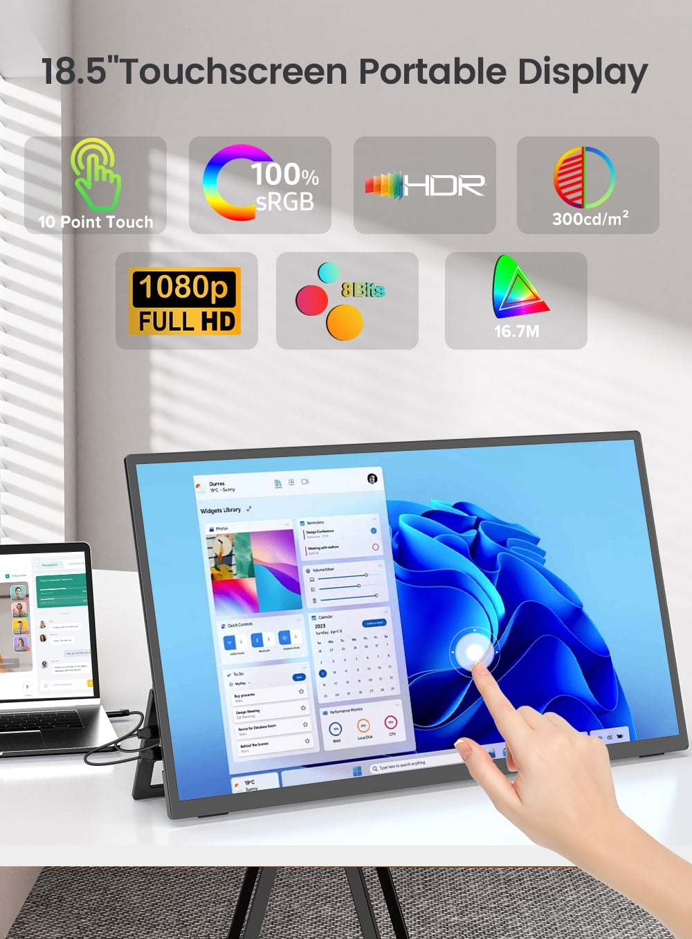 UPERFECT 18.5 inch FHD Portable Touchscreen Monitor, Philippines | Ubuy