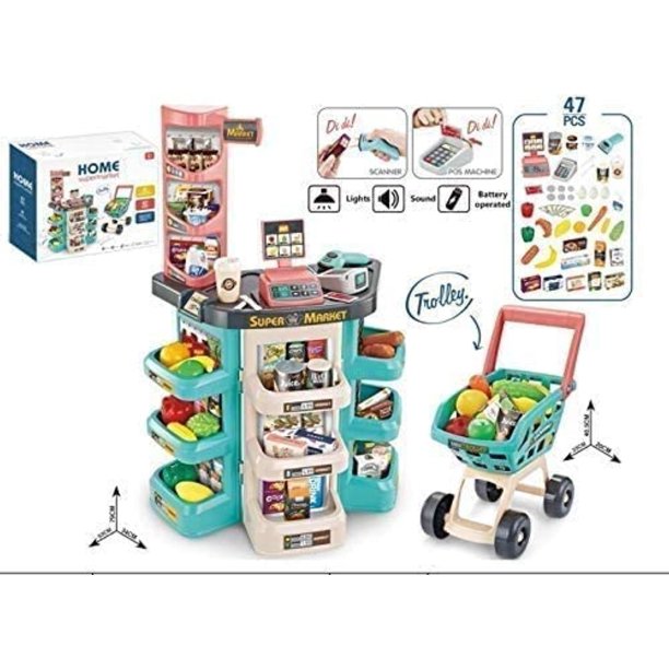 MEDca Unisex Kids Play Supermarket Scanner Pretend Play Grocery Shop ...