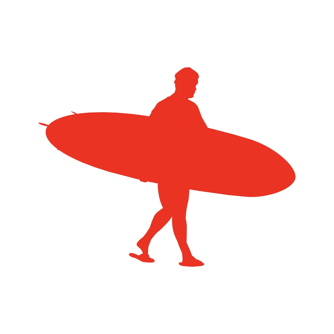 Longboard Surfer Sticker Decal Die Cut - Self Adhesive Vinyl ...