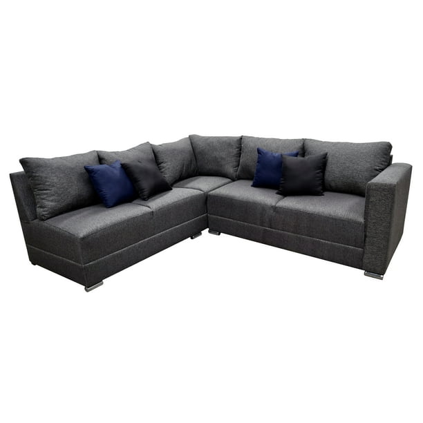 Sala esquinera Tempo 215 x 255 cm, Gris Oxford EL BAZAR STORE Sala en ...