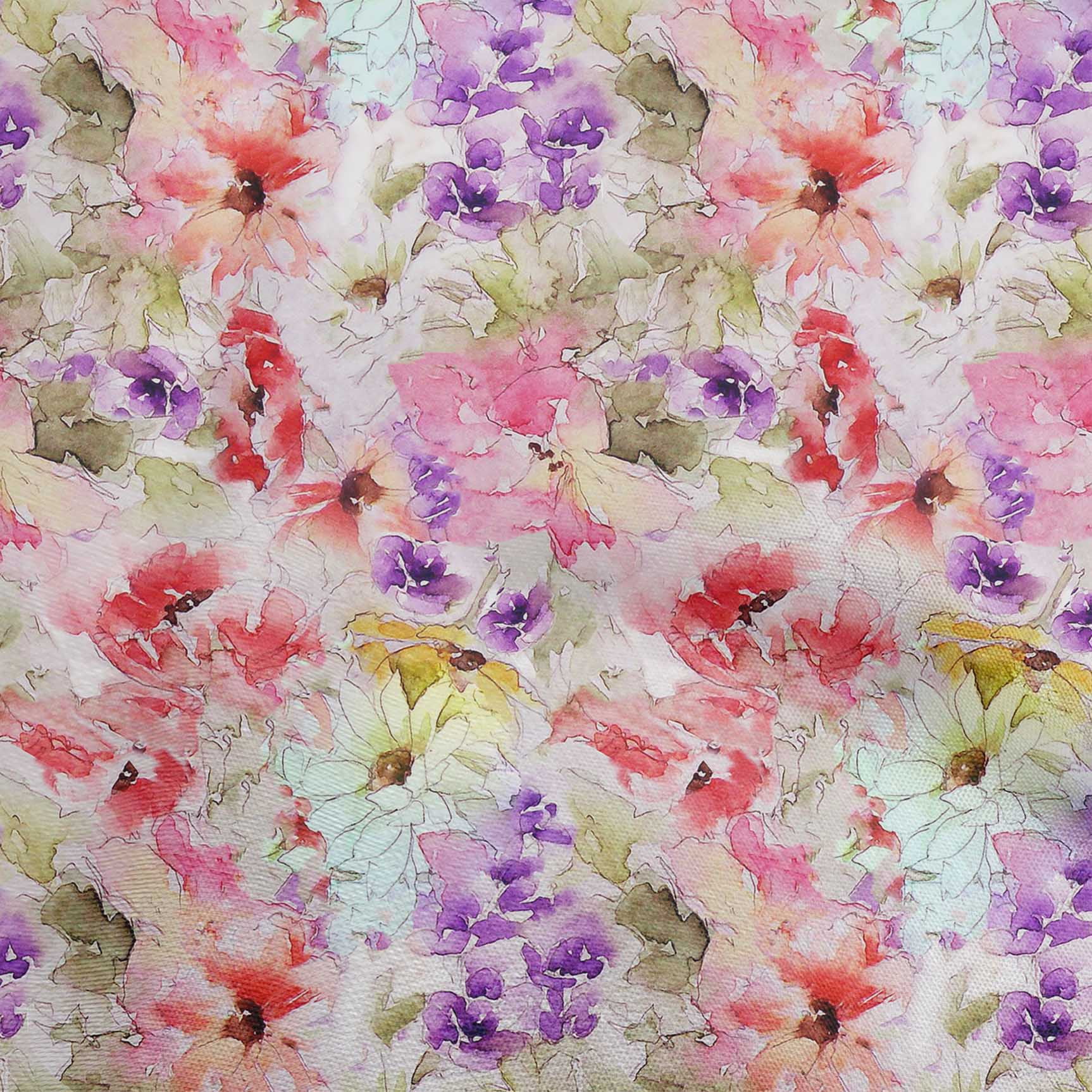 oneOone Cotton Poplin Red Fabric Abstract Floral Fabric For Sewing ...