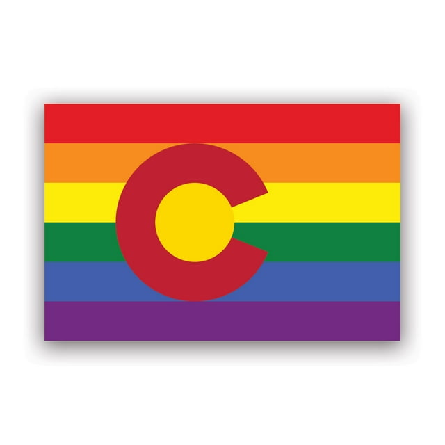 Rainbow Colorado Gay Pride Flag Sticker Decal - Self Adhesive Vinyl ...