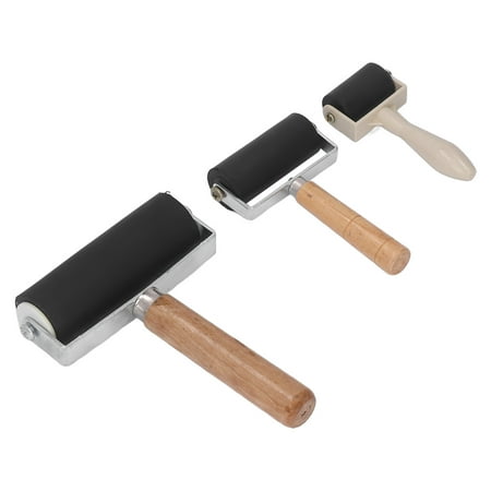 Rubber Roller, 3Pcs Light Weight Sturdy Versatile Brayer Non Slip ...