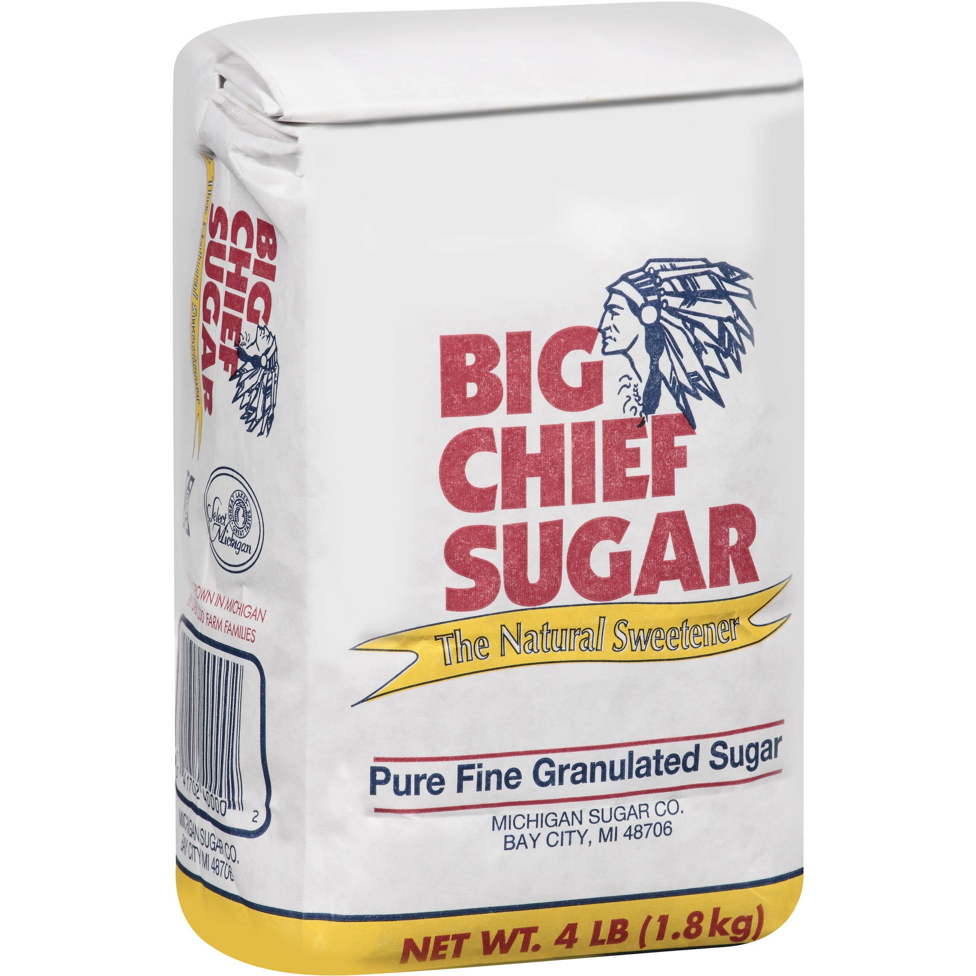 Big Chief Pure Fine Granulated Sugar, 4 lb - Walmart.com