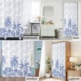 Blue Tortoise Palm Tree Fabric Shower Curtain Tropical Plants Washable ...