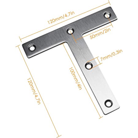 JOYWEI T Shape Assembly Legs, 120 X 120mm Flat Straight Fixing Brackets ...