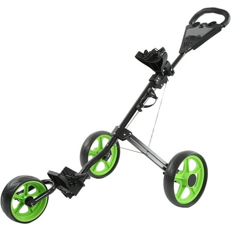 3 Wheel Golf Push Cart, Folding Lightweight Pushcart, Adjustable Height ...
