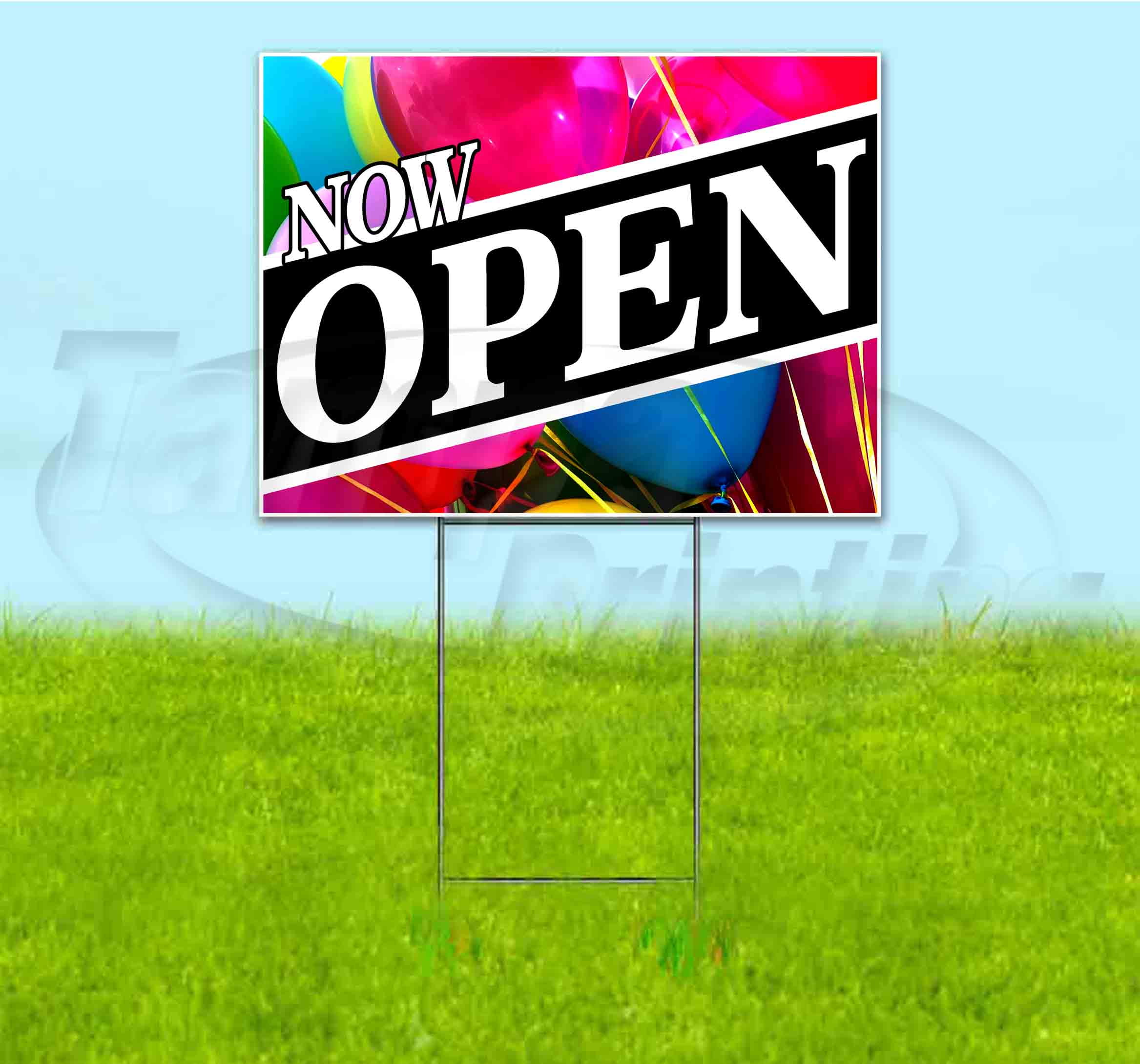 Now Open (18" x 24") Yard Sign, Includes Metal Step Stake - Walmart.com