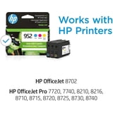 HP 952 Cyan, Magenta, Yellow Color Ink Cartridges (3-Pack) N9K27AN ...