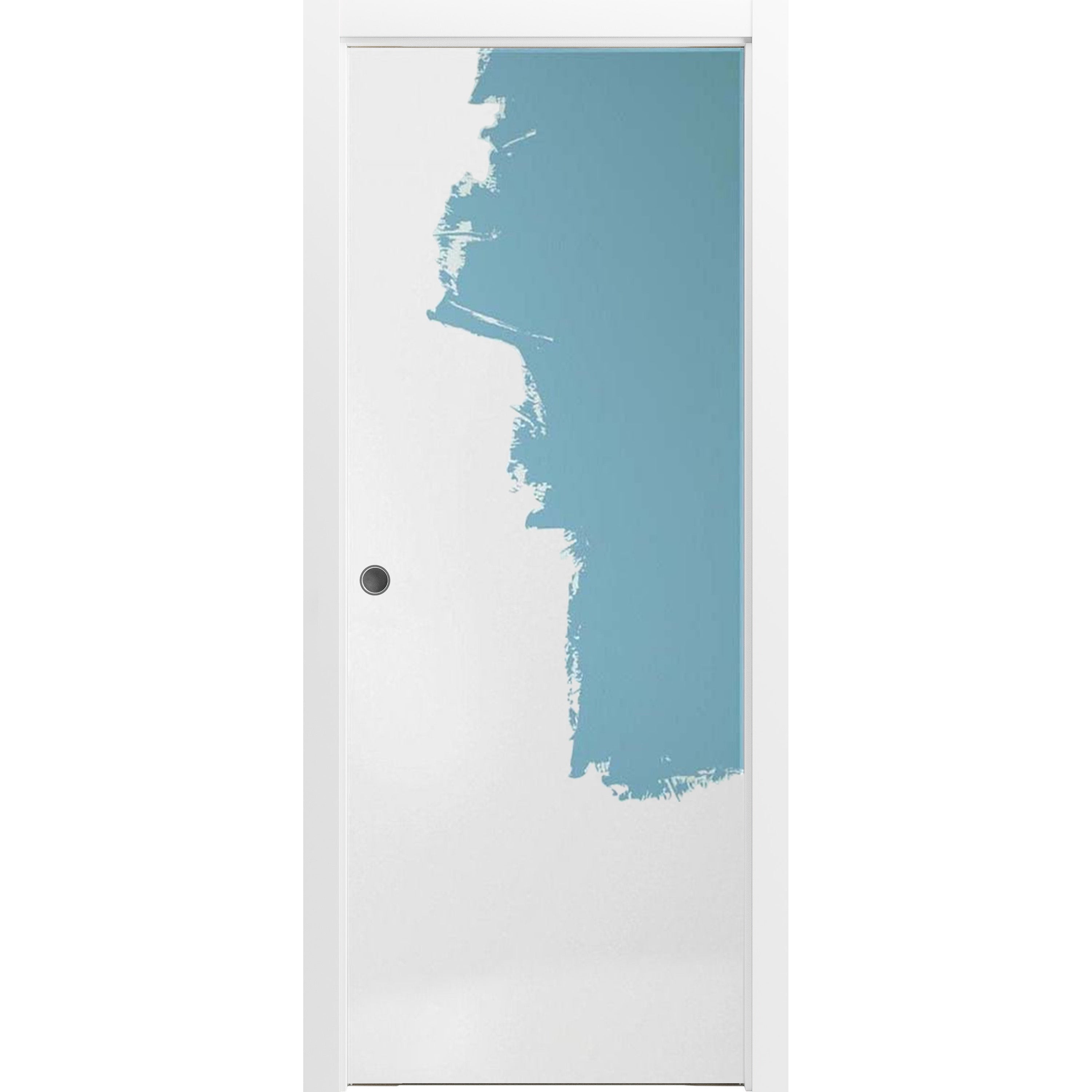 Sliding French Pocket Door 18 x 80 inches | Planum 0010 Primed | Kit ...