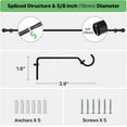 Adjustable Black Curtain Rods 28-60 inch with Brackets, Heavy Duty 5/8 ...