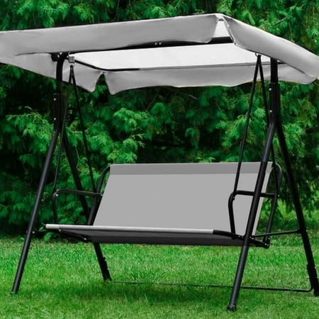 SHAR Garden swing chair cover and canopy cover set (grey), garden swing ...