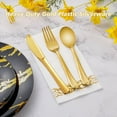 500PCS Gold Plastic Silverware, Gold Utensils Disposable, Plastic ...
