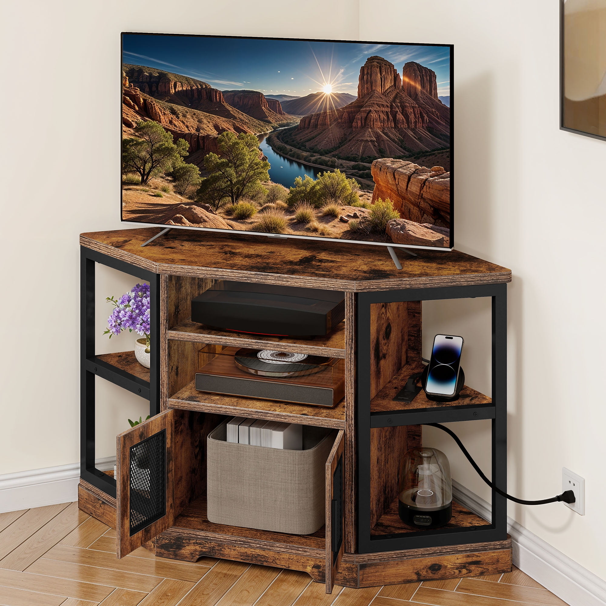 Click here for Dextrus 47.5 Farmhouse Corner Tv Stand For Tvs Up... prices